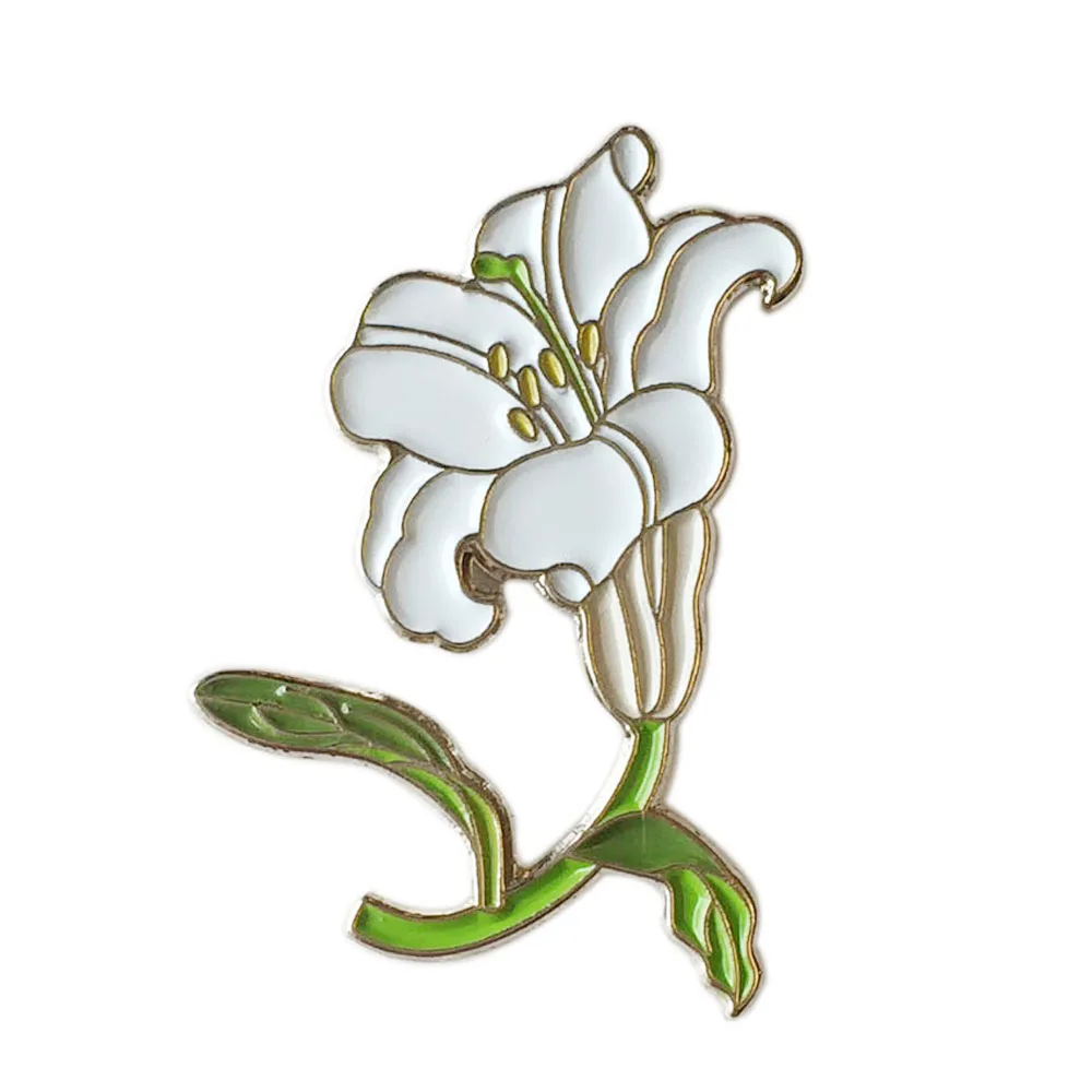 Enamel-Lovely-Lapel-Pin-Badge-Brooch-Lily-Rose-Daisy-Lotus-Flower ...