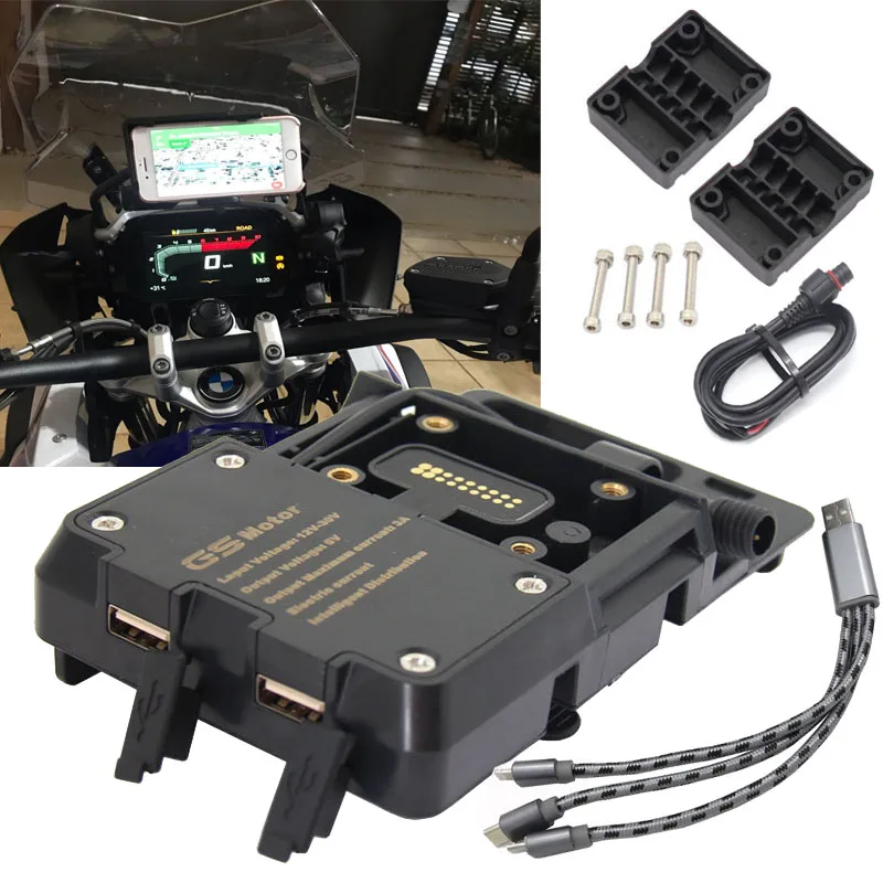 12/16/22mm Usb Motorcycle Navigation Bracket Wireless Charging Support ...