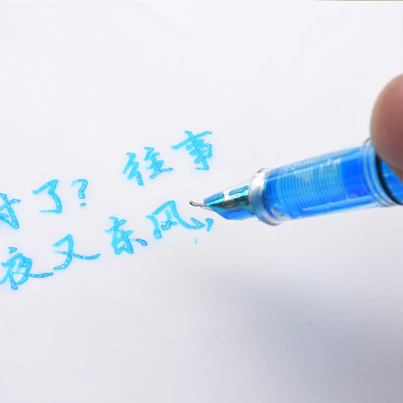 Piston Filler Transparent Fountain Pen Bent Nib 0.7mm Calligraphy Pen ...