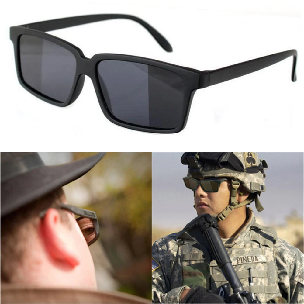 Anti-tracking Rearview Glasses Men Women Vintage Black Square Shades ...