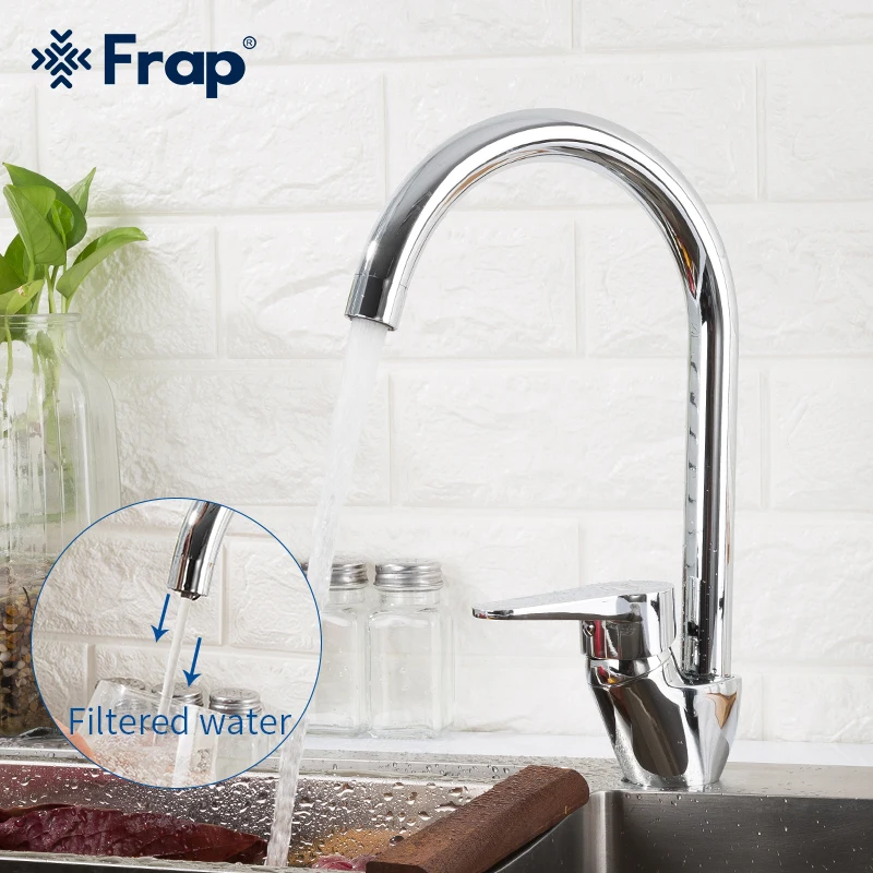 Frap Drinking Water Kitchen Faucets Brass 360 Rotation with Water Purification Features Kitchen ...