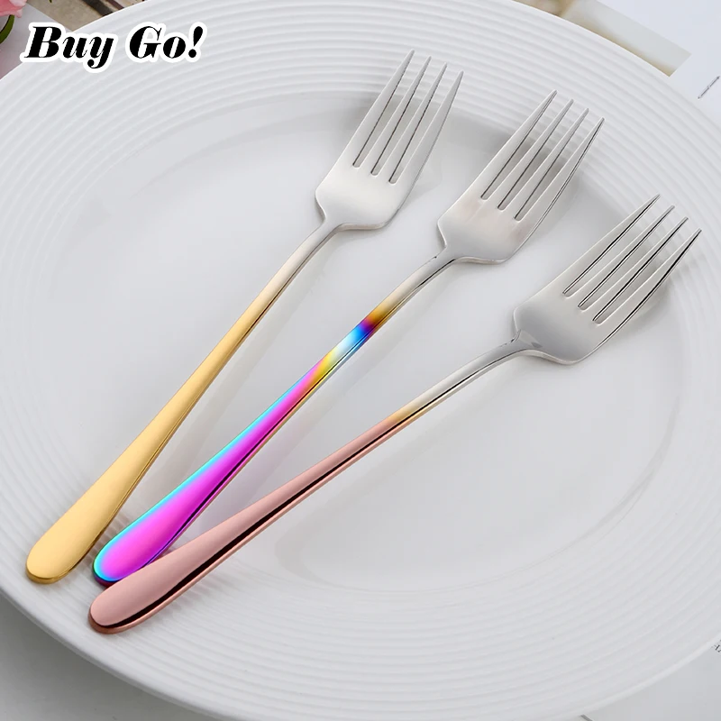 1 Pcs Stainless Steel Korean Rainbow Cake Fruit Fork Dinner Salad Fork ...