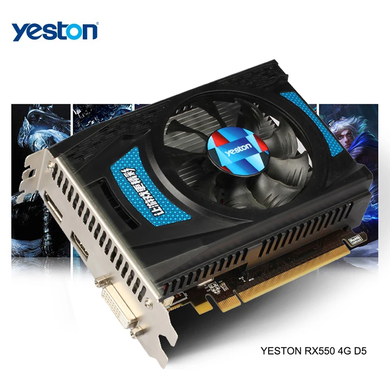 Yeston Radeon Rx 550 Gpu 4gb Gddr5 128 Bit Gaming Desktop Computer Pc ...