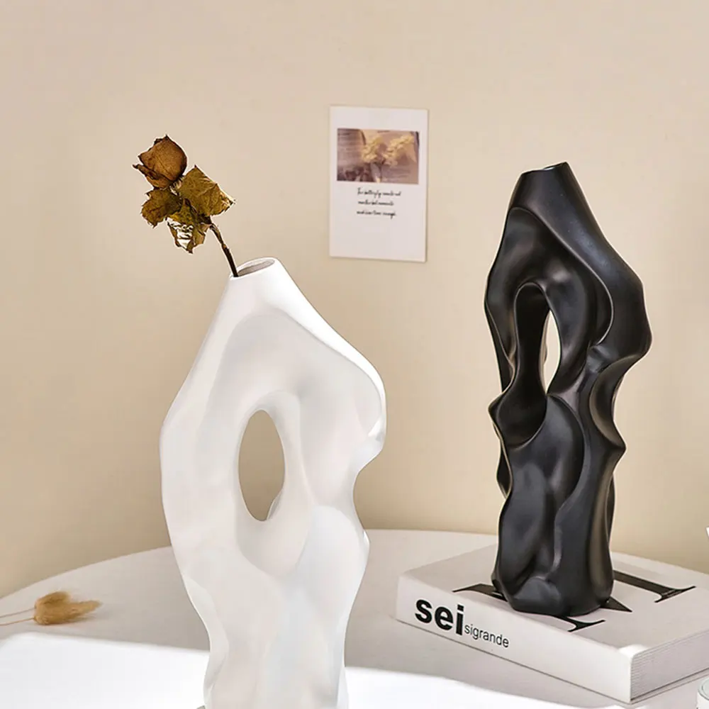 Nordic Vase Abstract Ceramic Vase Home Decoration Minimalist Handmade ...