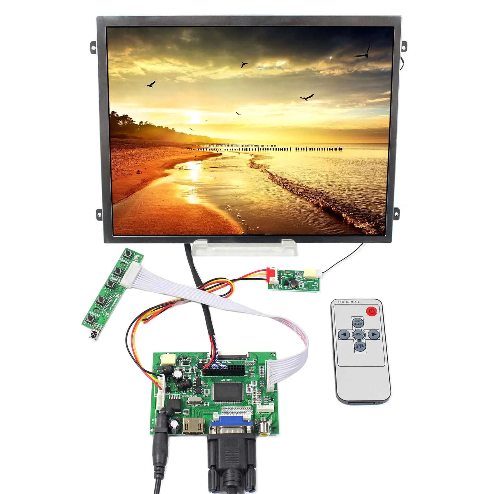 10.4" IPS LCD Screen 10.4inch 1024x768 VS140T 003A Brightness 500nit with HD MI VGA+2AV LCD ...