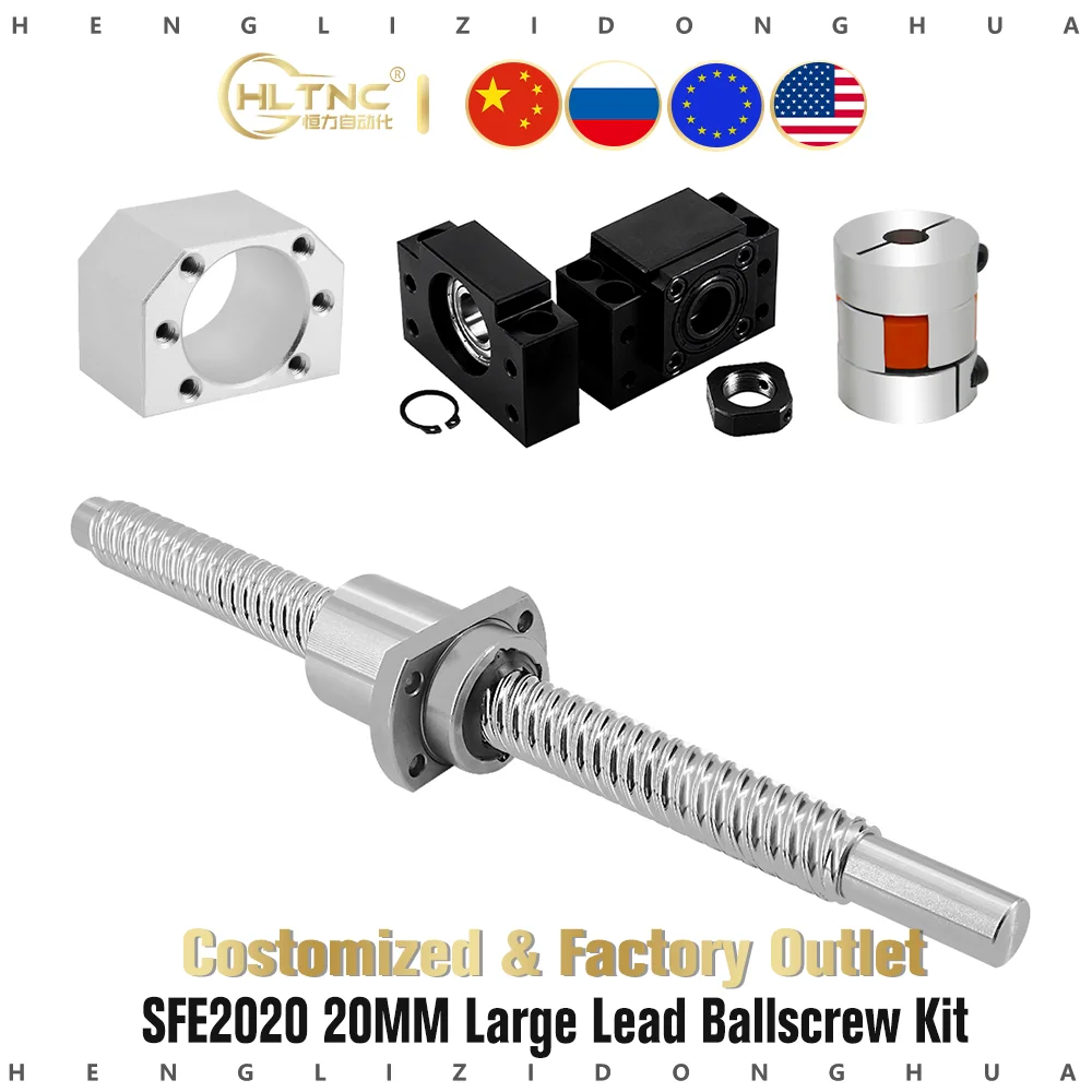 20mm-SFE2020-Large-Lead-Ball-Screw-Kit-with-DSG2020-Nut-Housing-BKBF15 ...