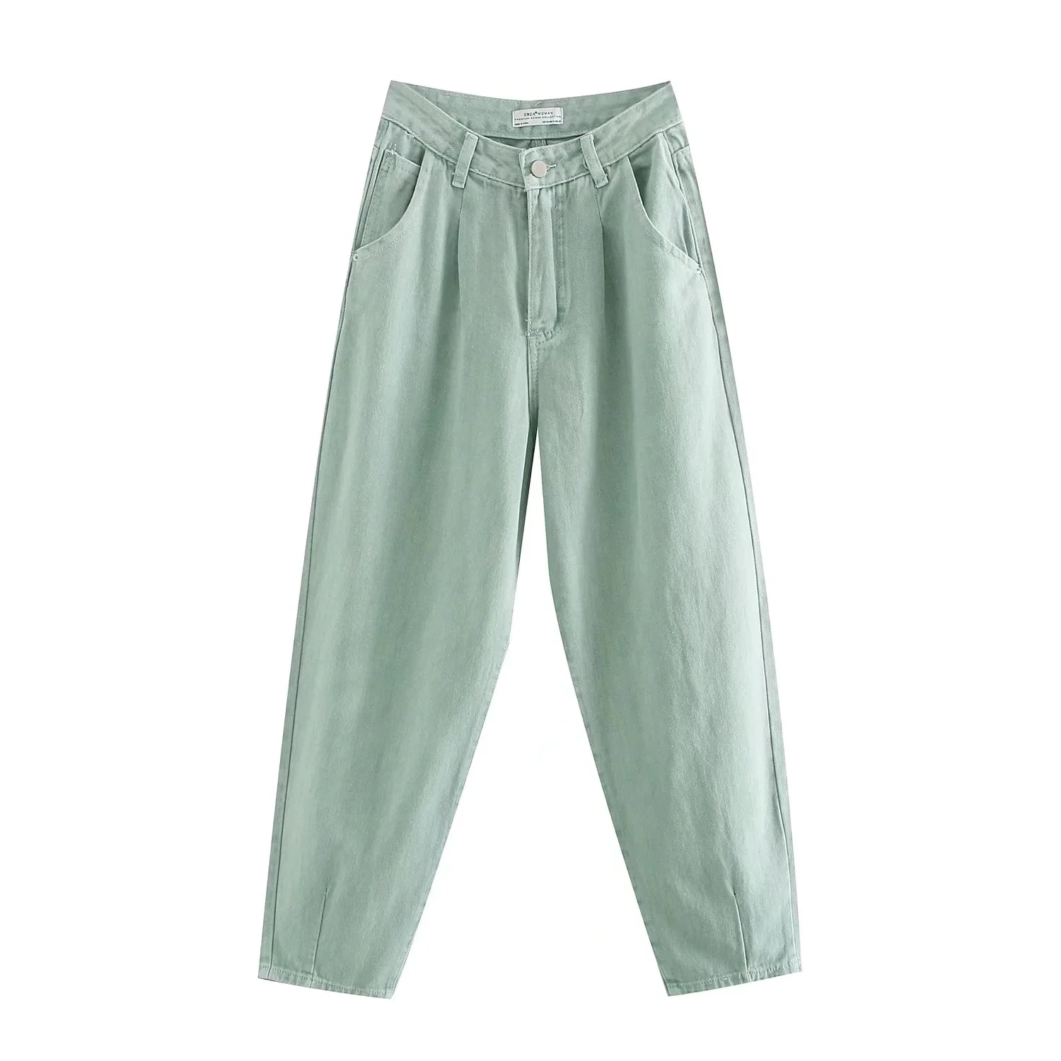 New-Women-s-Pleated-Loose-Jeans-Fashion-High-Waist-Girdle-Radish-Pants ...