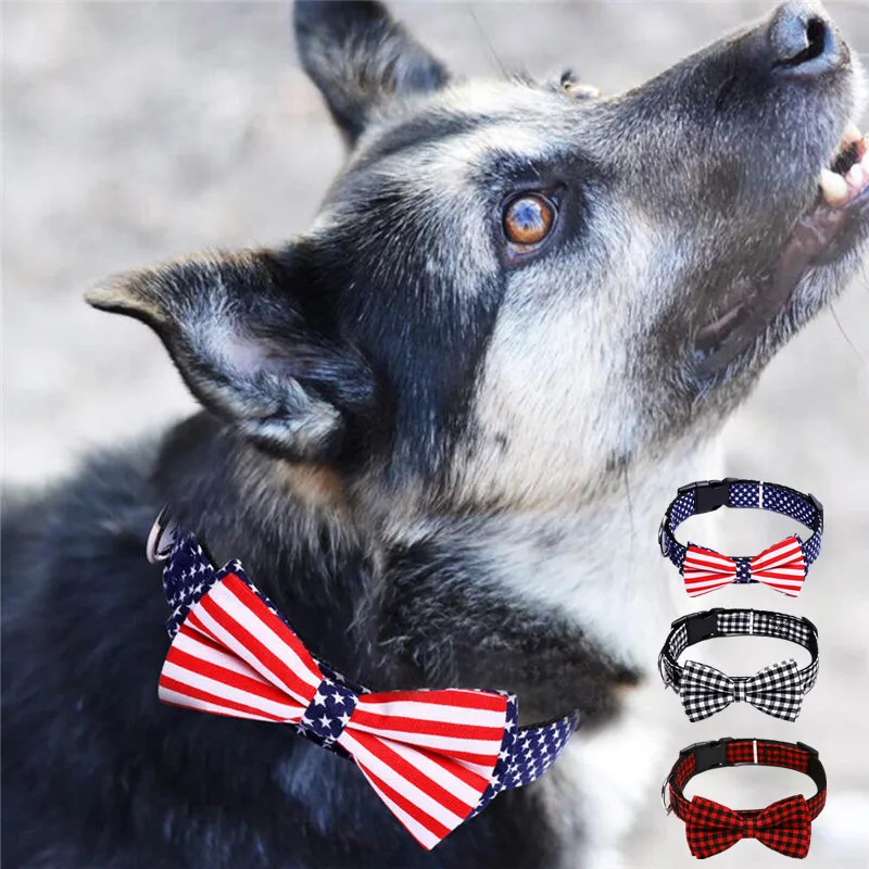 Pet Dog Cat Collar Puppy Bow-tie Collar Adjustable Pet Neckerchief ...