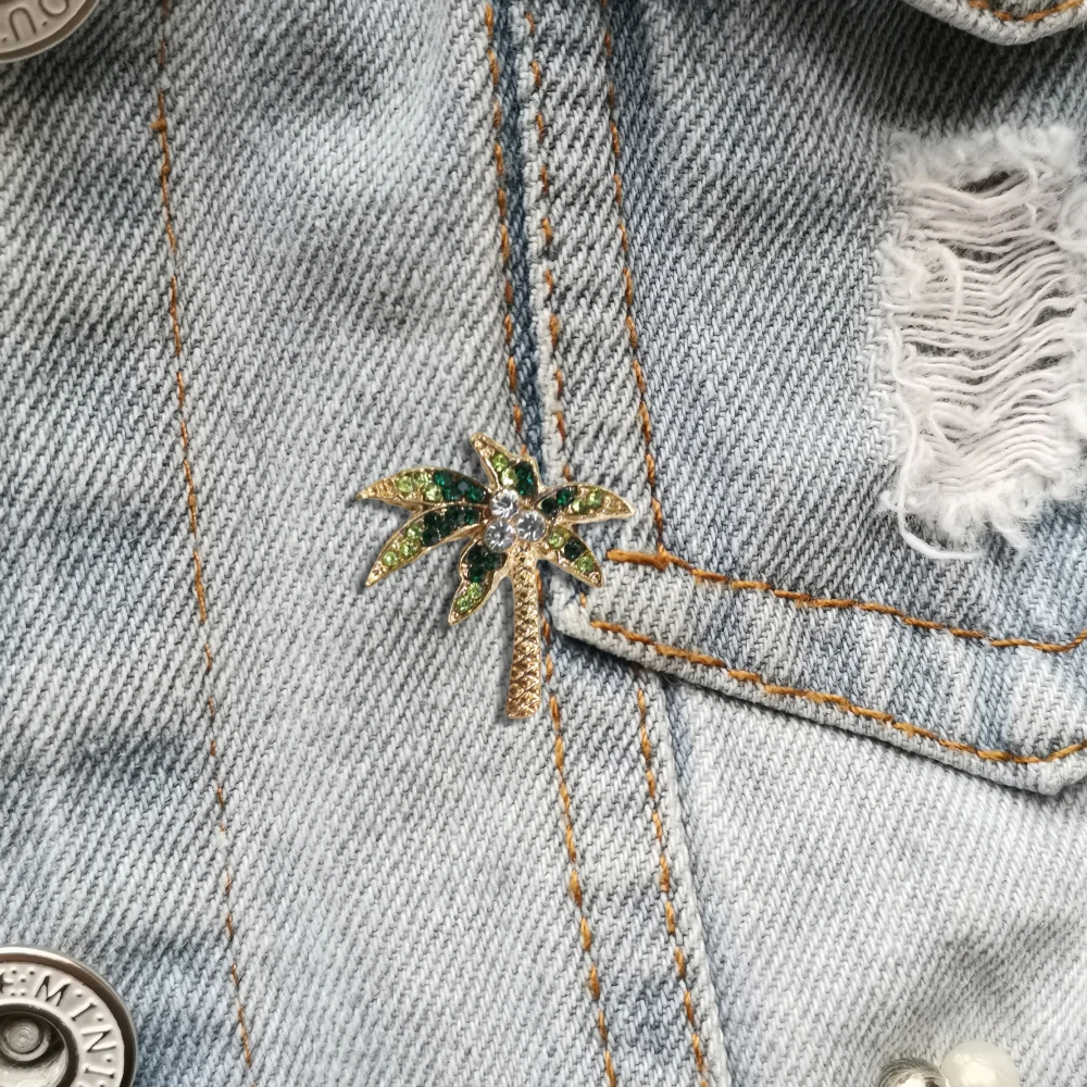 Coconut Tree Brooch Pins Quality Crystal Brooches Vintage New Year ...