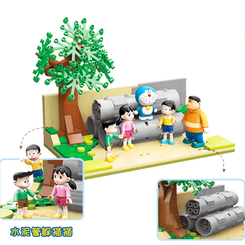 2022 new anime Doraemon reduction cement pipe open space building block ...