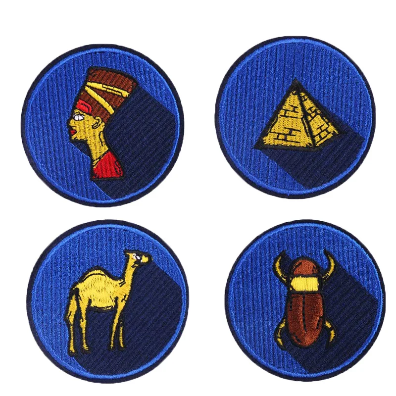 Cartoon-Blue-Pharaoh-Pyramid-Patch-Clothes-Label-Badge-Iron-on-Patches ...