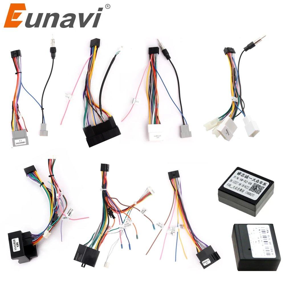 Android radio Car ISO Wire Wiring Harness Adapter Connector Plug 16Pin ...