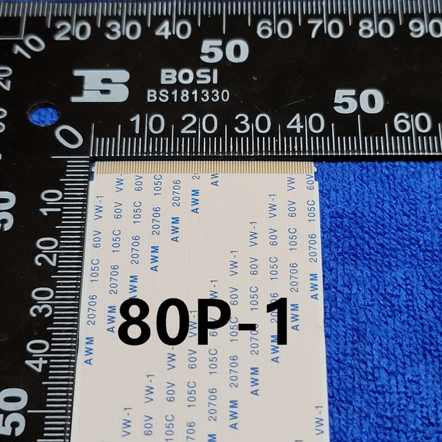 VW-1 FFC 리본 케이블, 후크 포함, 80 핀, AWM 20706, 20861, 105C, 60V, 80P, 80P