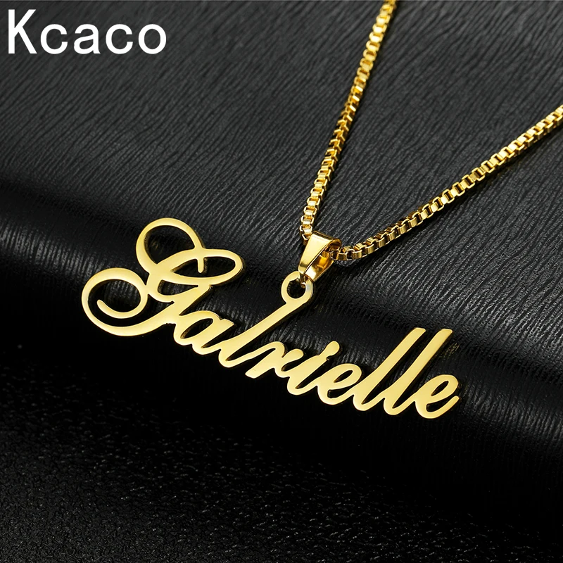 Custom-Box-Chain-Name-Necklace-Personalized-Gold-Plated-Letter ...