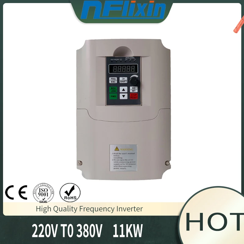 11kw 220V To 380V VFD AC Frequency Inverter Single Phase Input 3 Phase