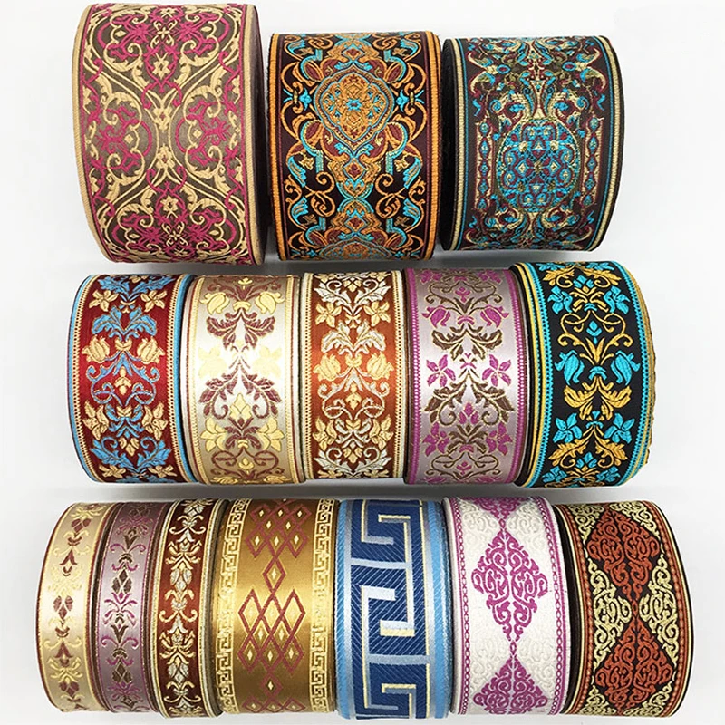 1M Ethnic Embroidered Jacquard Ribbons Trim DIY For Decoration ...
