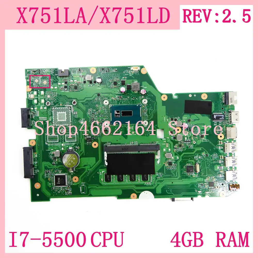 X751LA i7 5500CPU REV2.5 DDR3 4GB RAM Motherboard Para ASUS X751L ...