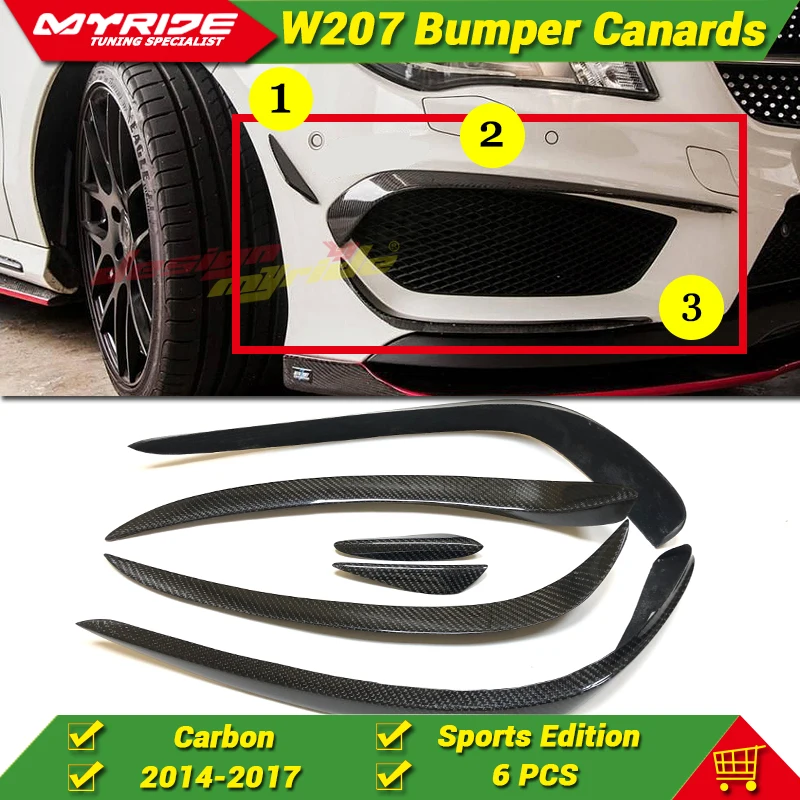 Black Carbon Fiber Splitters For Mercedes Benz E Class W207 Front Side ...