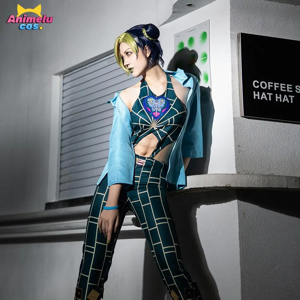 Anime JoJos Bizarre Adventure Cosplay Jolyne Cujoh Kujo Costume Uniform ...