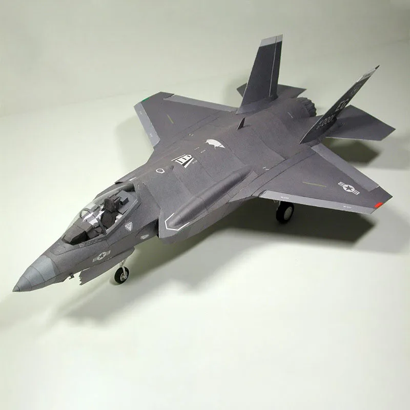 1:33 스케일 US F 35 II 번개 전투기, DIY 3D 종이 카드 모델 빌딩 세트, 건설 완구, 교육 완구, 군사 모델 ...
