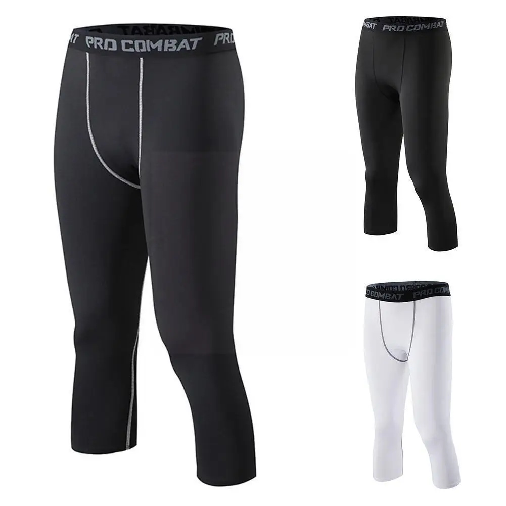 Mens-Fitness-Compression-Tights-Elastic-Sports-Soccer-Pants-Training ...