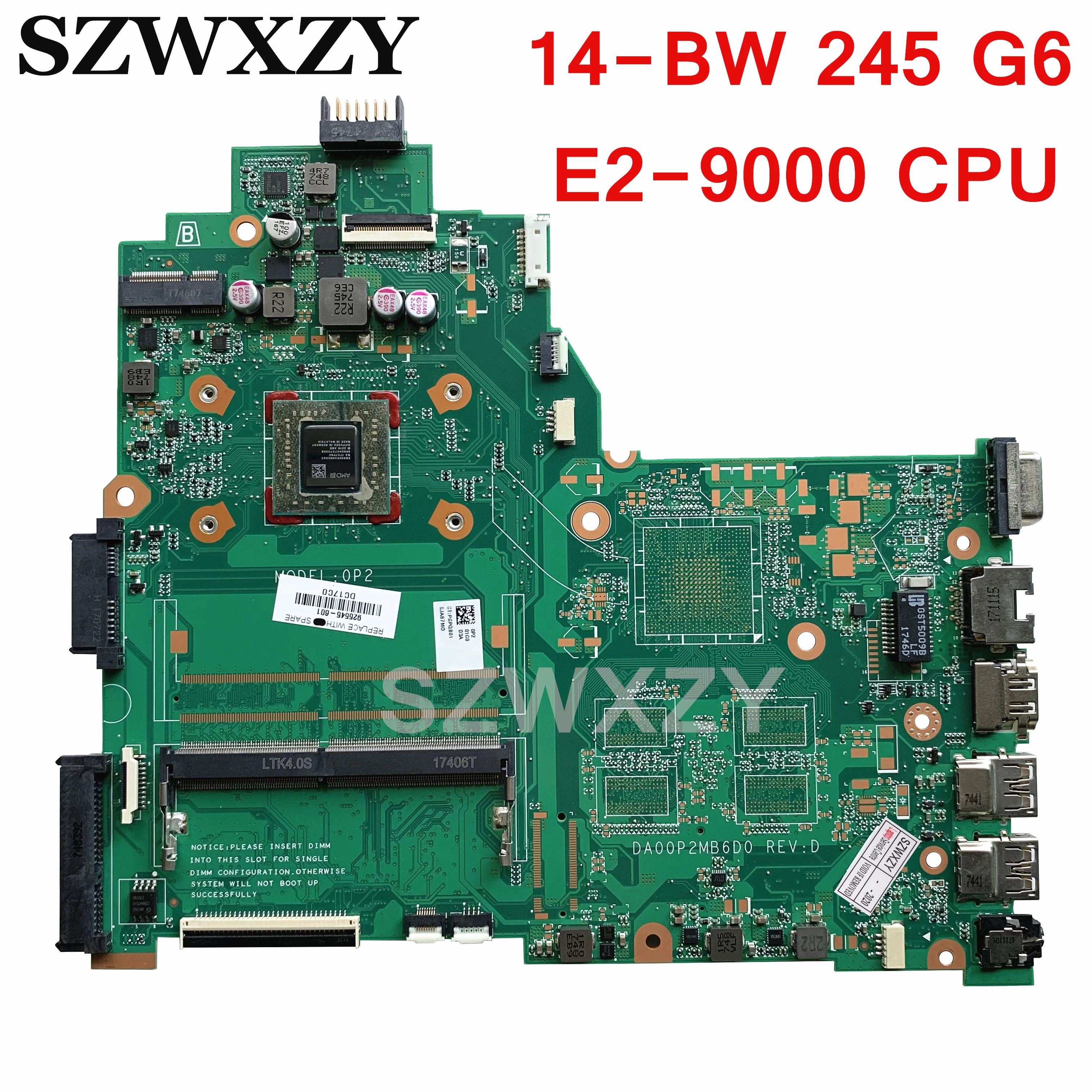 Refurbished-For-HP-14-BW-245-G6-Laptop-Motherboard-DA00P2MB6D1-925545 ...
