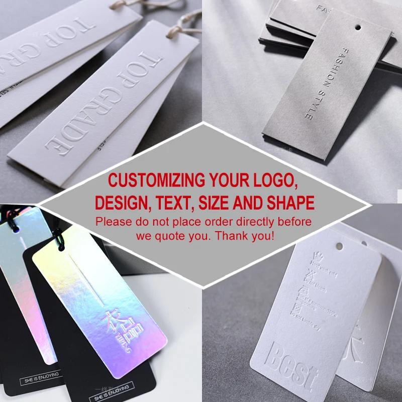 Eco-friendly Paper Cardboard Hang Tags Customizing & Personalizing Logo ...