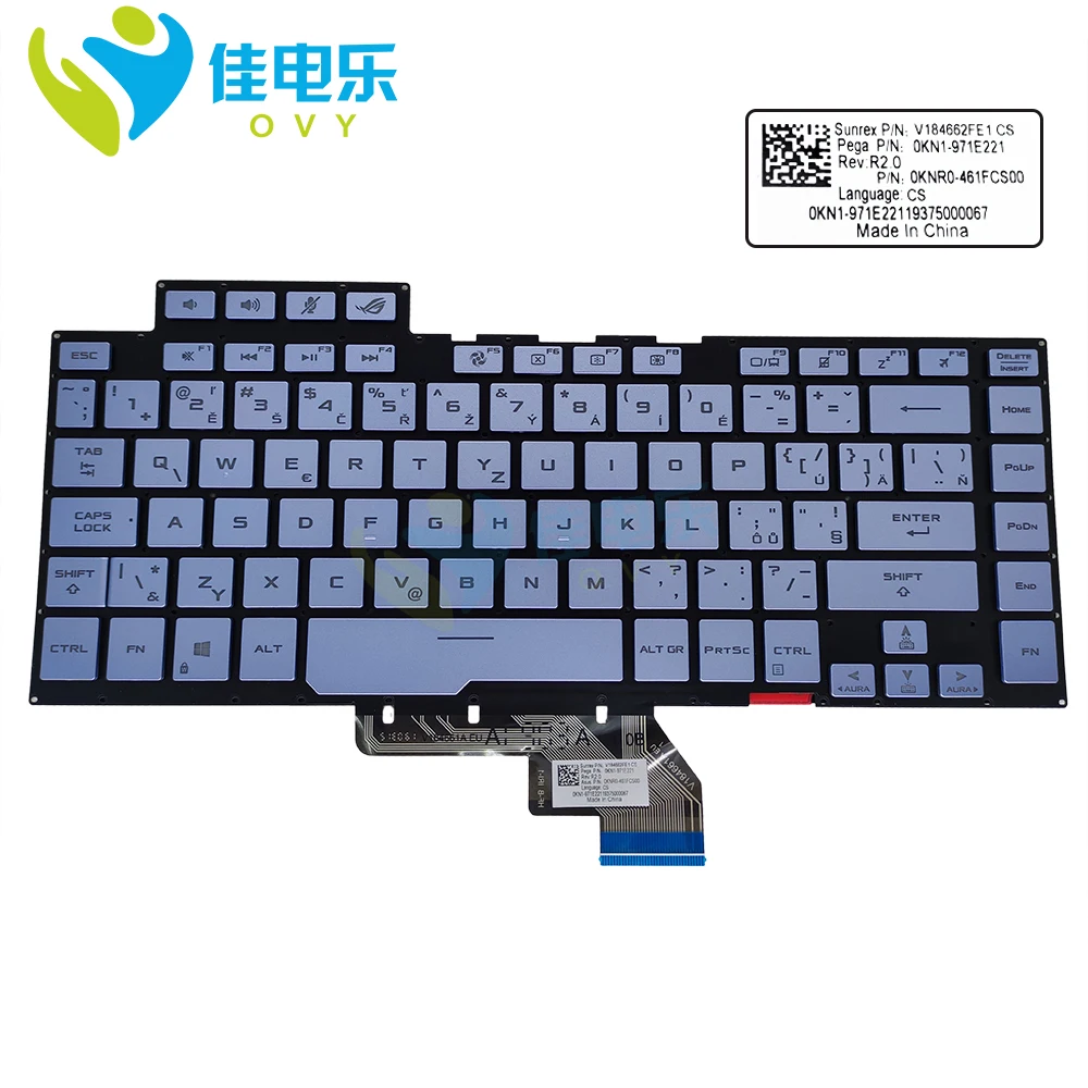 Teclado retroiluminado CS RGB checo para Asus ROG Zephyrus GX502CV ...
