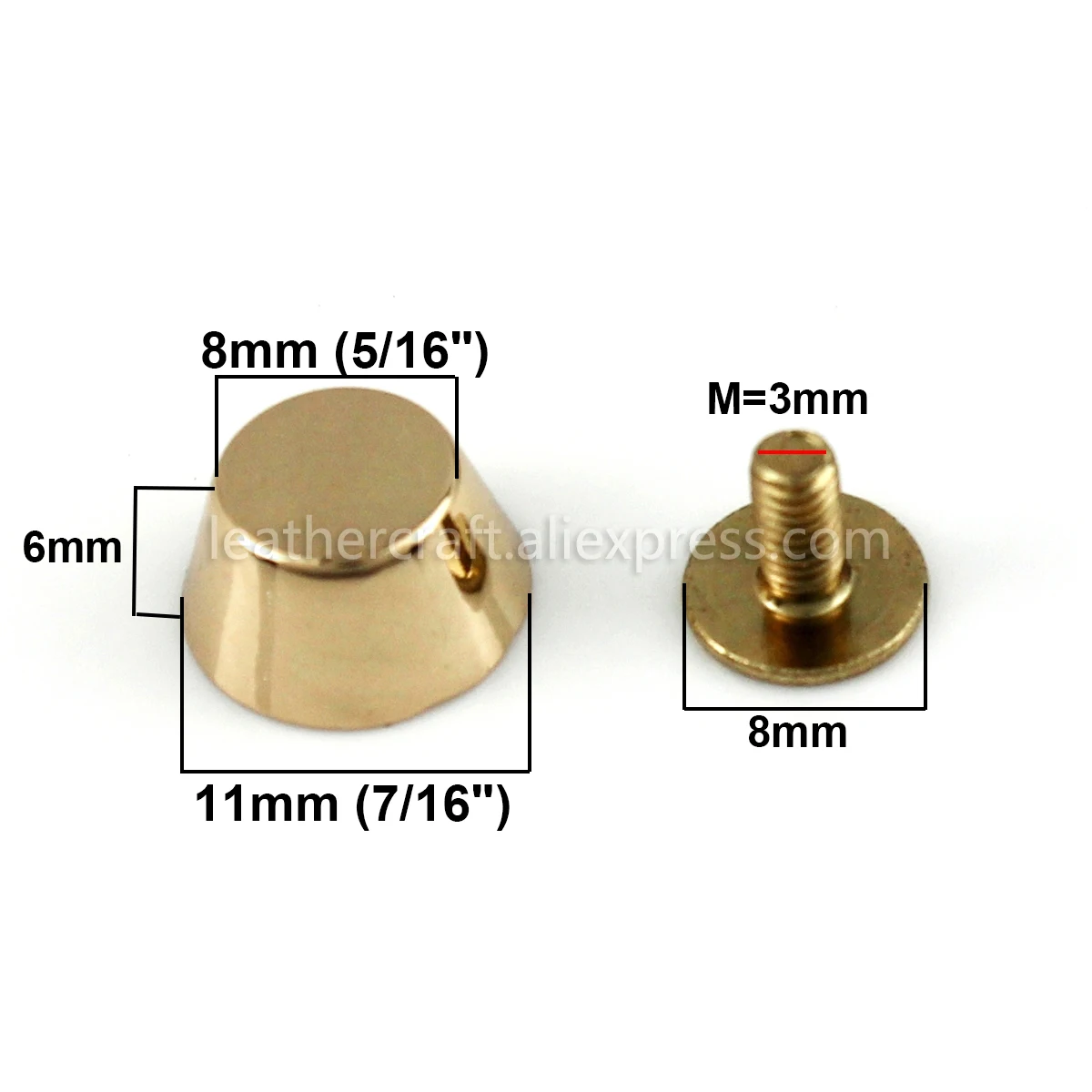 RIVET,Gun Black--Clou métallique en forme de seau 11mm, 4 pièces ...