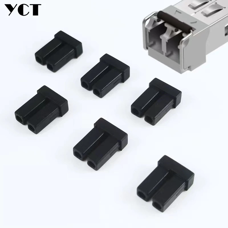 100pcs LC dual fiber dust plug silica gel dust cover for SFP optical ...