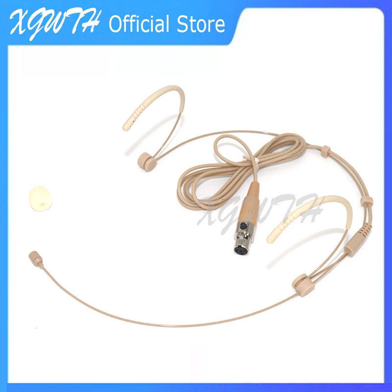 Headset Microphone Condenser Cardioid Double Ear Hanging Headworn Mic ...