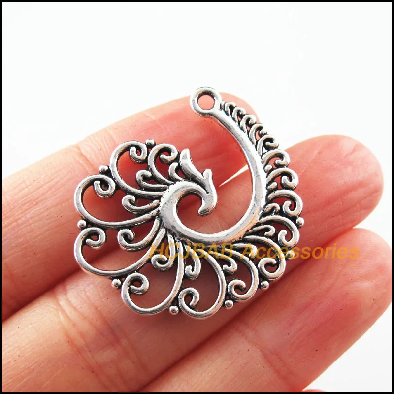 6-New-Phoenix-Charms-Tibetan-Silver-Color-Flower-Animal-Pendants ...