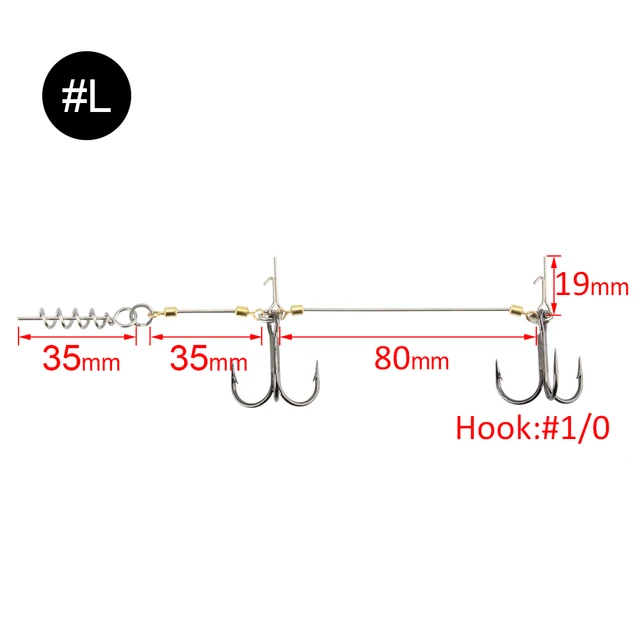 Spinpoler Shad Belly Hook Stinger Rig for Softbait Pike Double Fishing ...
