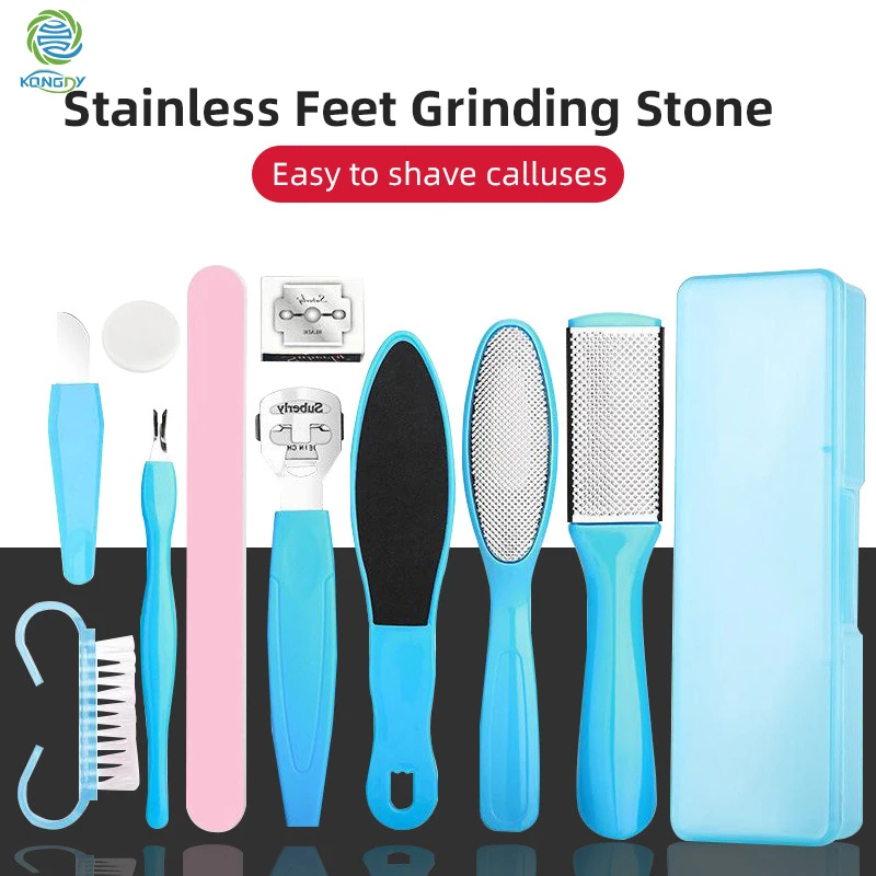 KONGDY Pedicure Tools 11Pcs Set Foot File Feet Grinding Stone Stainless ...