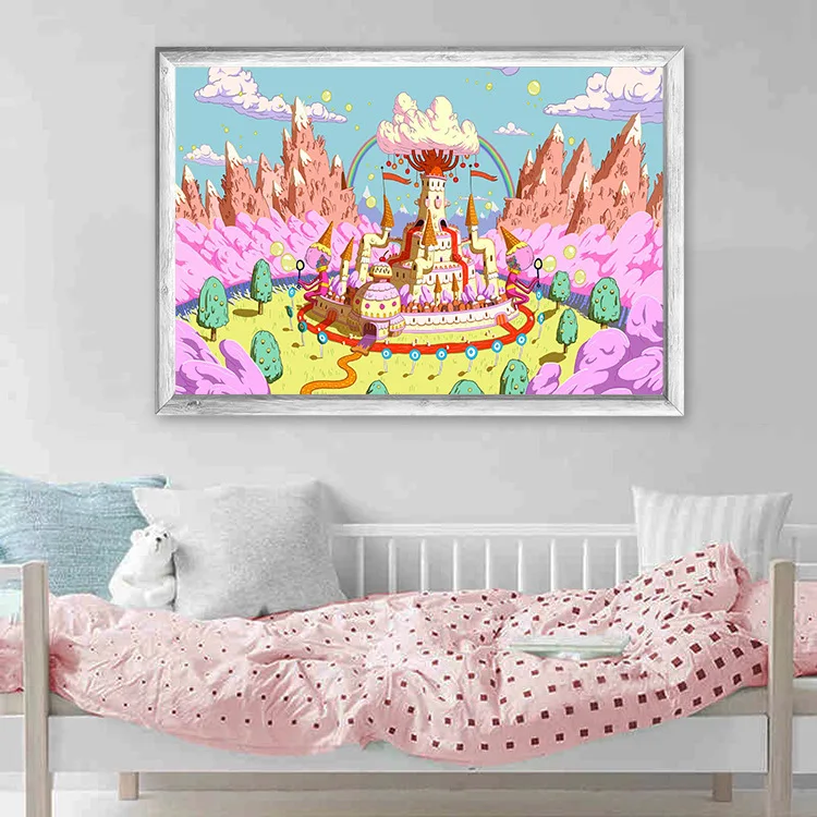 Adventure Time Cartoon Wall Art Printed Canvas Kids Poster ...