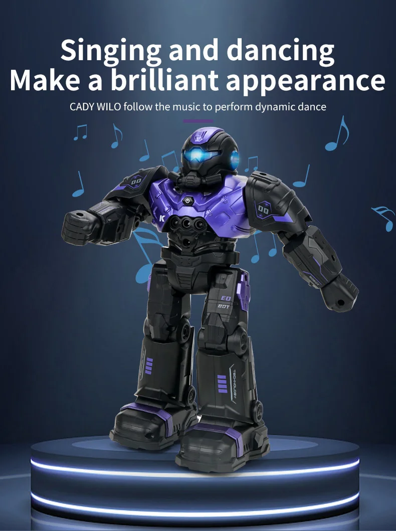 Sans boîte-Robot télécommandé intelligent pour enfants, jouets éducatifs précoces, marche, chant ...