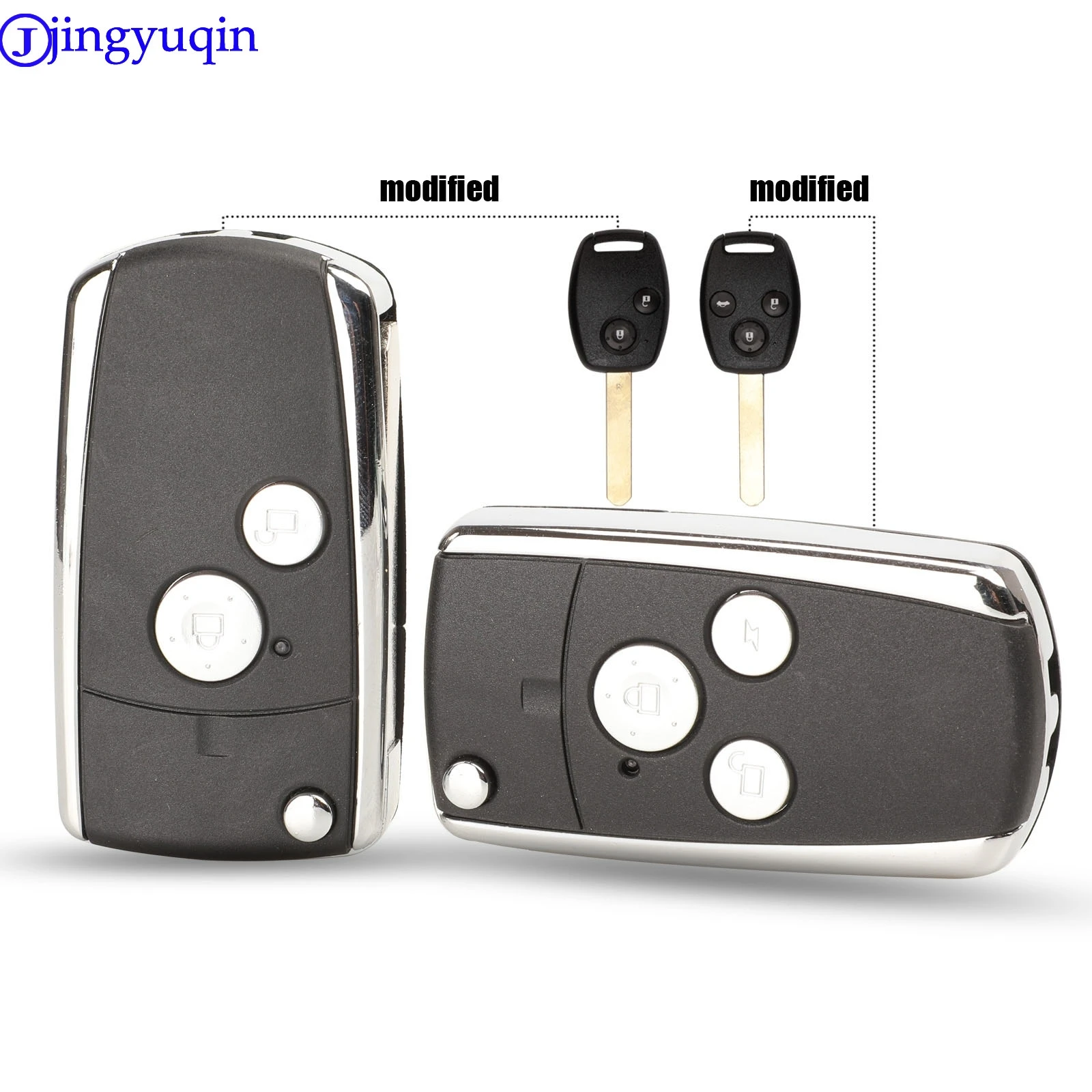 Jingyuqin Modified 2/3 Buttons New Style Flip Folding Key Shell Case ...