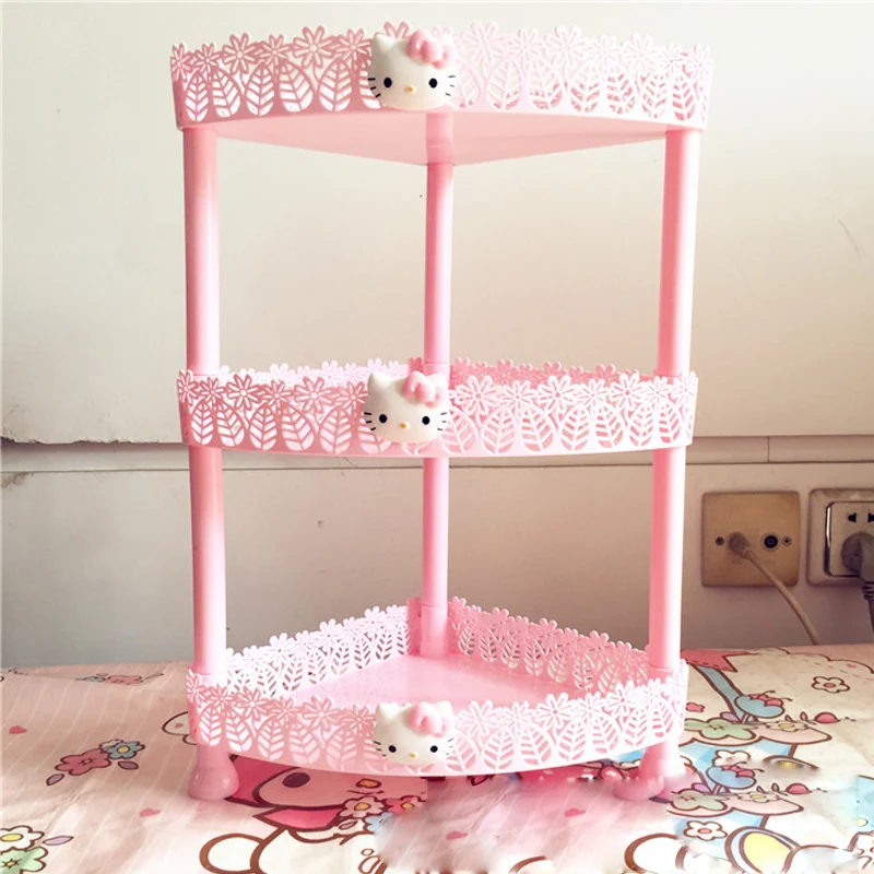 Hello Kitty Cartoon Three-Layer Storage Shelf Holder - KawaiiMerch.com