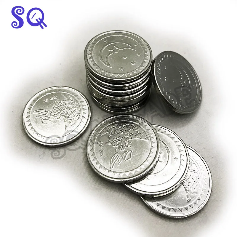 100pcs Per Bag Arcade Style Gaming Coin Tokens 25*1.8mm Stainless Steel ...