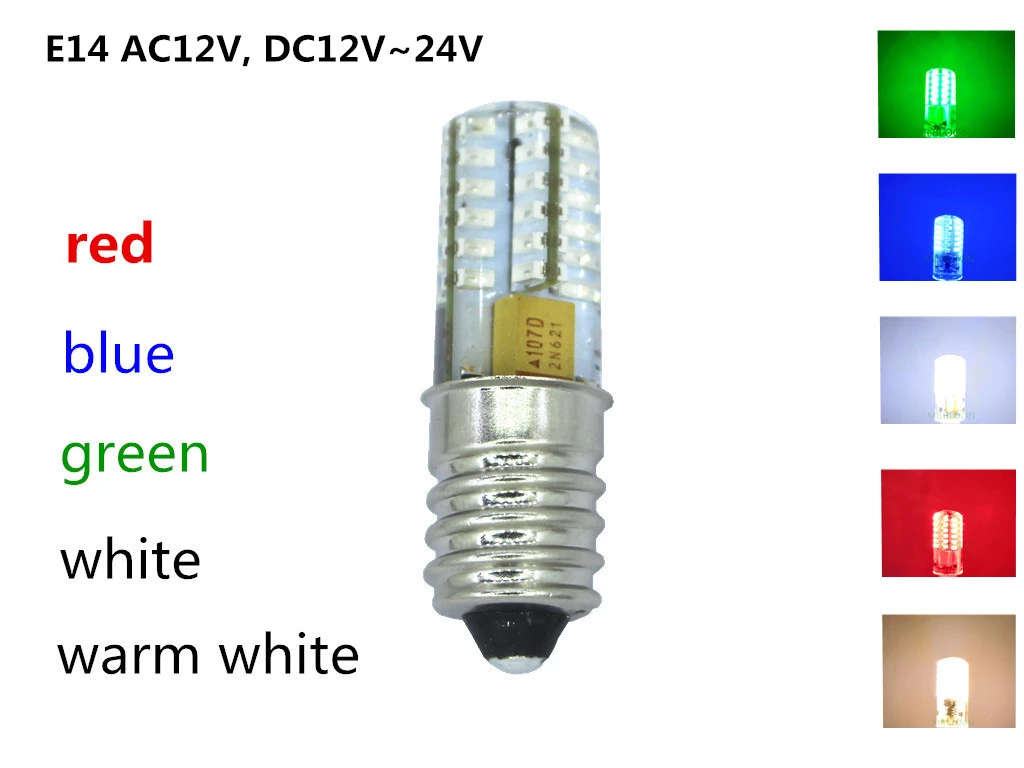 Ac Dc 12v E14 Dc24v Led Bulb Colors E14 12v Led Blue E14 Ac12v Red Led ...