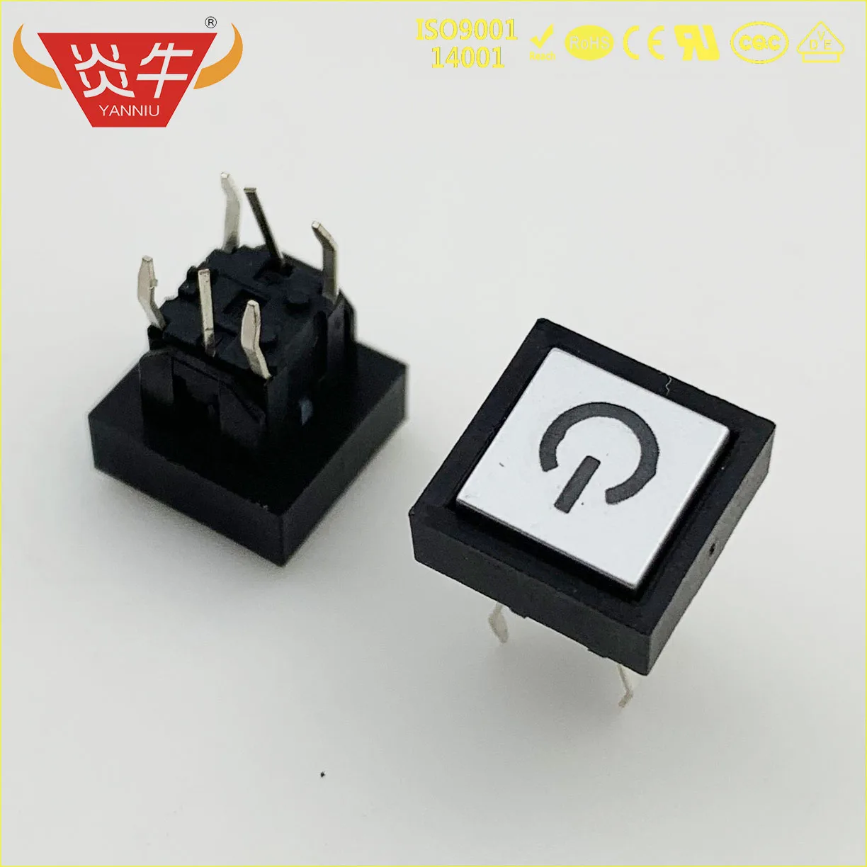 Red Power Button Square