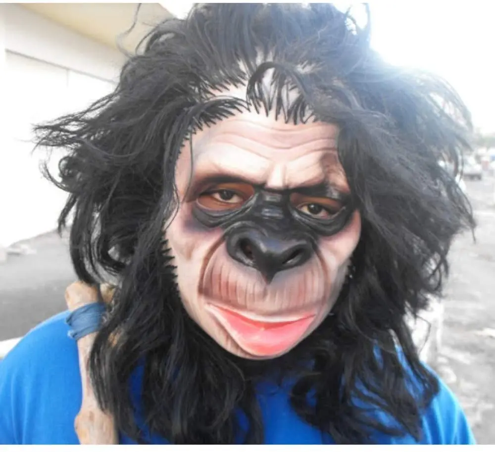 Realistic Latex Gorilla Mask Animal Chimp Mask Halloween Costume Adult ...
