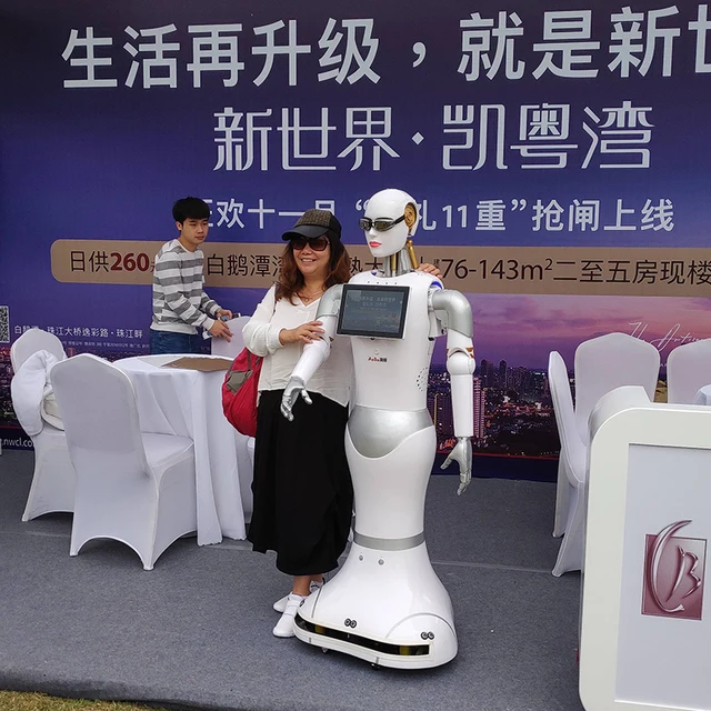 Intelligent Service Robot Smart Humanoid Robot Hotel Welcome Service ...