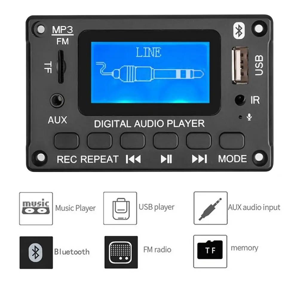Mp3-Player-Decoding-Board-Bluetooth-USB-SD-BT-FM-Line-In-Music-MP3 ...