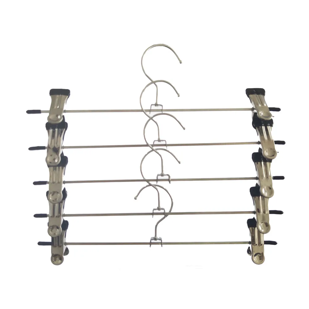 Uds de acero inoxidable pantalones percha ajustable pantalones de ...
