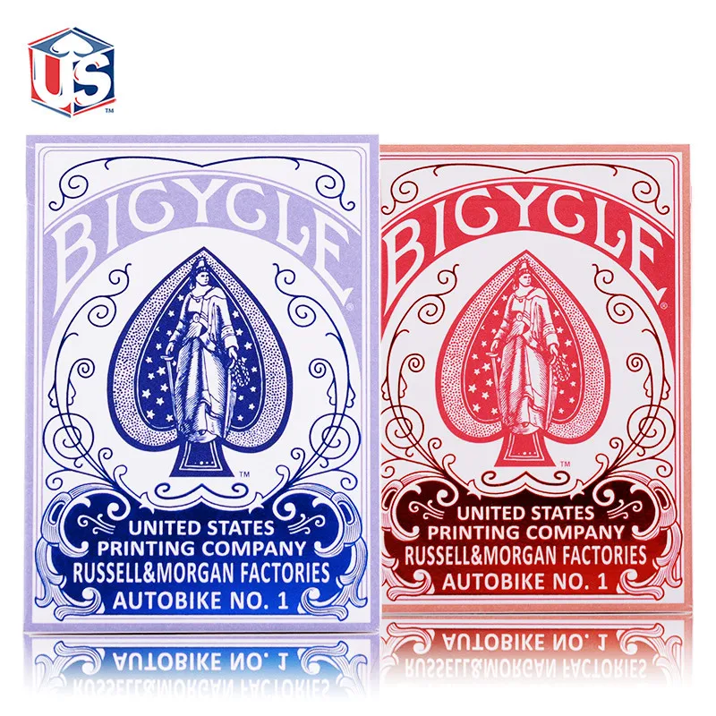1 Deck Bicycle AUTOBIKE No.1 Playing Cards Blue/Red Retro Poker Magic ...