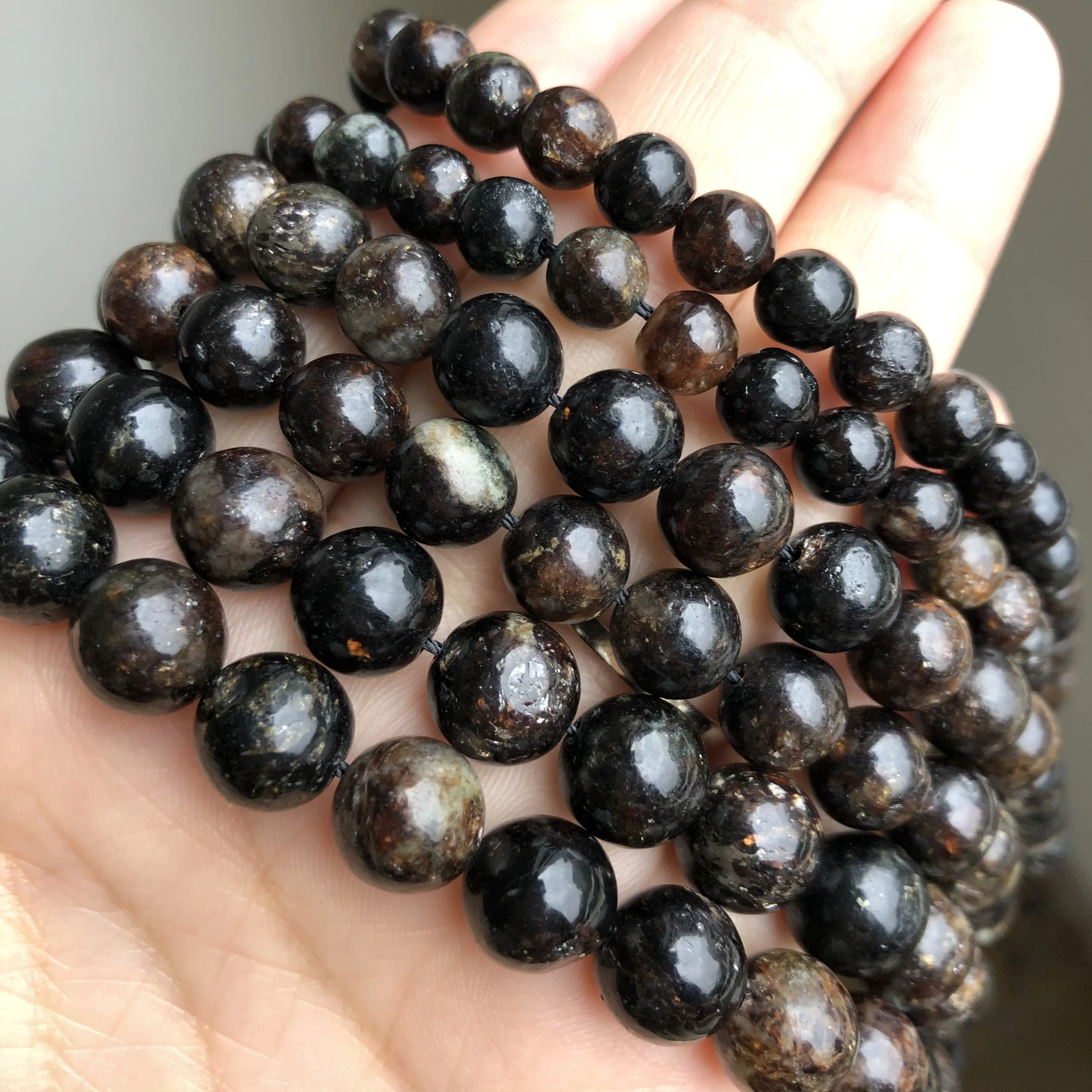 Natürliche EINE Gold Mica Stein Bead Hohe Qualität Runde Lose Spacer ...