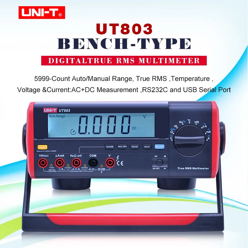 UNI-T-UT803-Digital-Desktop-Multimeter-5999-Counts-Volt-Amp-Ohm ...