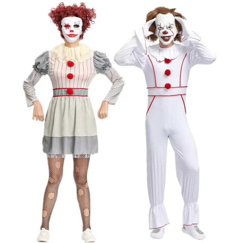 Stephen-King-It-Clown-Pennywise-Costume-Adult-men-women-killer-clown ...