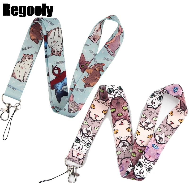 Sphynx cat Classical Style Lanyard For keys The 90s Phone Working Badge ...